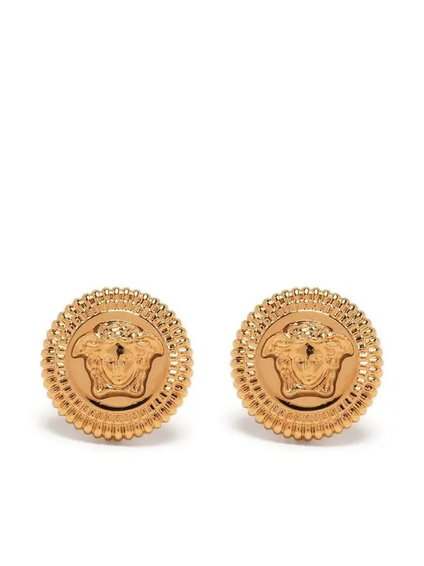 Versace Medusa Plaque Earrings - Gold