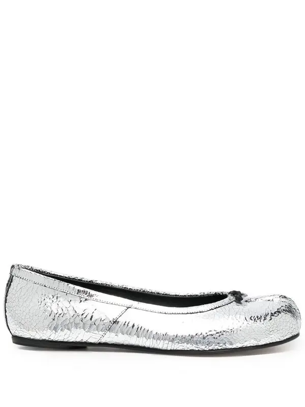 MAISON MARGIELA Tabi Mirror-effect Ballerina Shoes - Silver