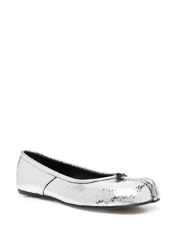 MAISON MARGIELA Tabi Mirror-effect Ballerina Shoes - Silver