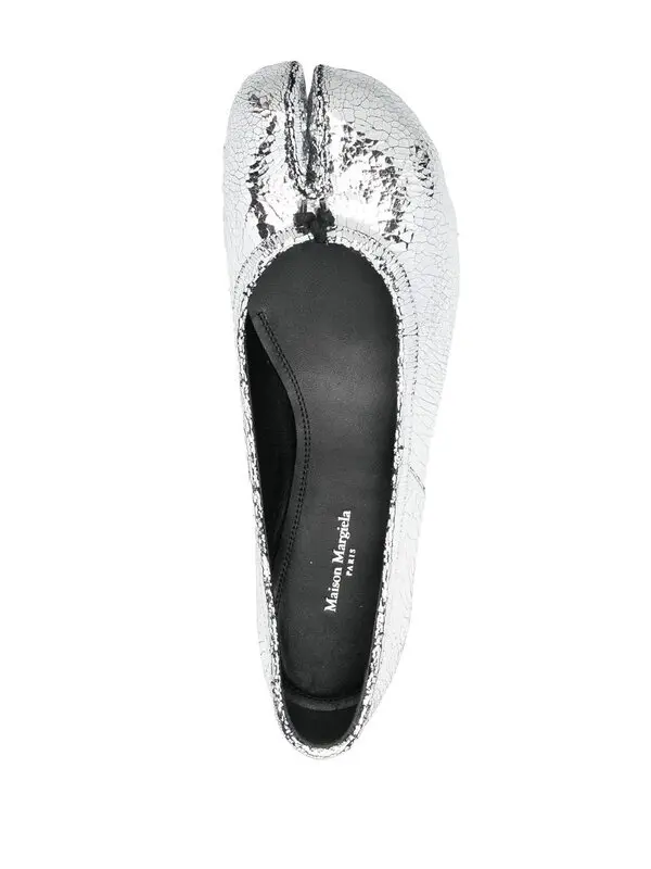 MAISON MARGIELA Tabi Mirror-effect Ballerina Shoes - Silver
