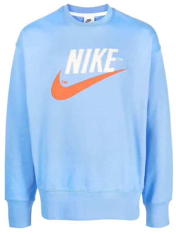 Nike Swoosh-logo Print Sweatshirt - Blue
