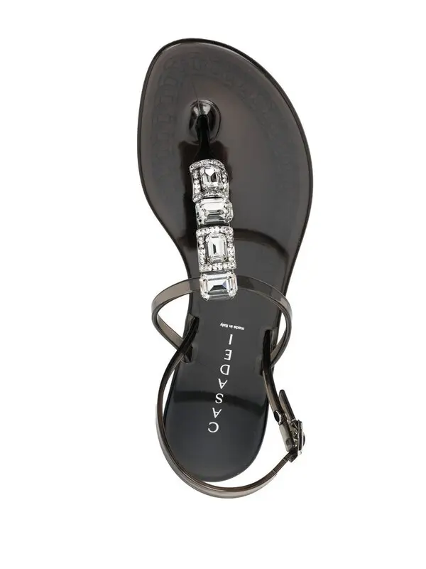 Casadei Crystal-embellished Jelly Sandals - Black