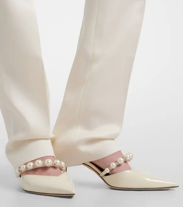 JIMMY CHOO Aurelie 65 Patent Leather Pumps - White