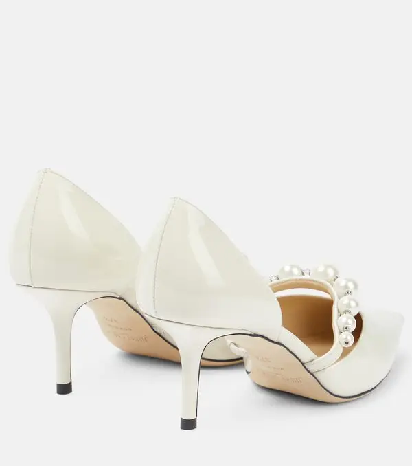 JIMMY CHOO Aurelie 65 Patent Leather Pumps - White