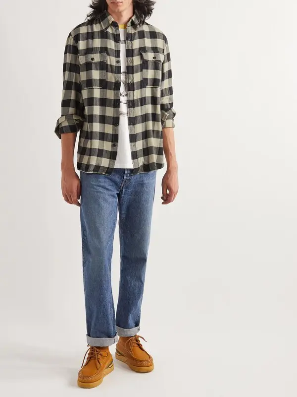 Ralph Lauren Matlock Checked Cotton And Linen-blend Twill Shirt