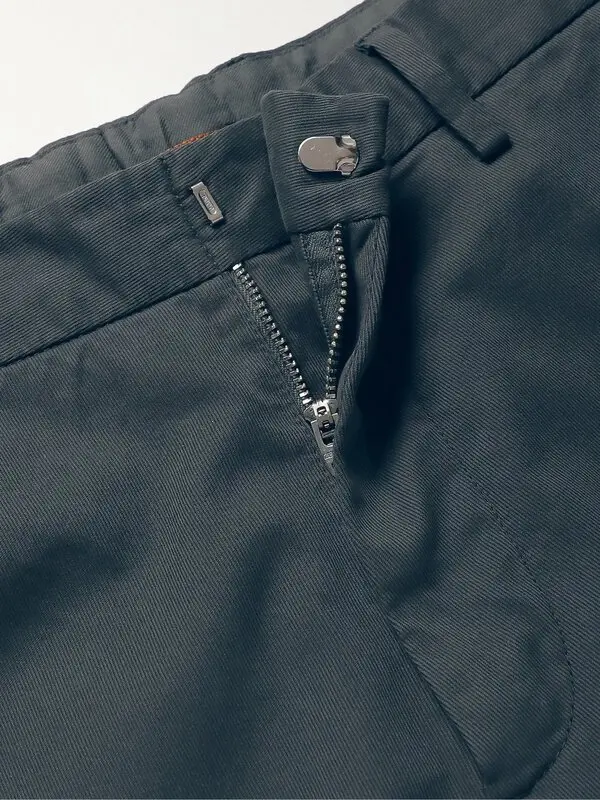 Zegna Tapered Stretch-cotton Trousers - Gray