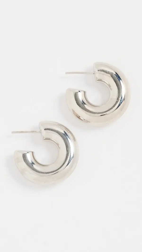 BY ADINA EDEN Bubble Hoop Earrings - Silver
