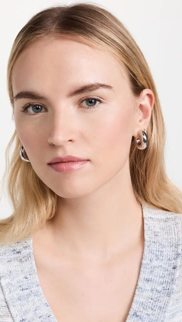 BY ADINA EDEN Bubble Hoop Earrings - Silver