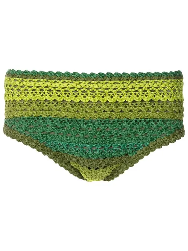 AMIR SLAMA Crochet-knit Swimming Trunks - Green