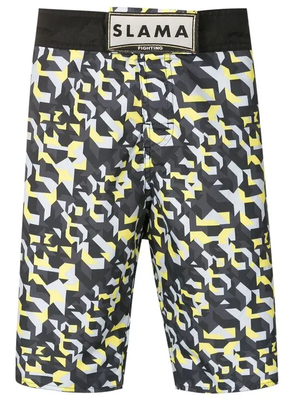 AMIR SLAMA Geometric-print Bermuda Shorts - Multicolour
