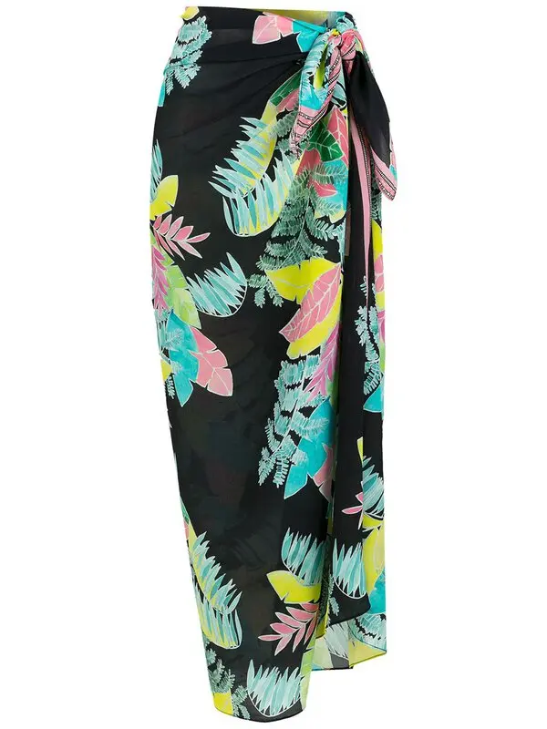 AMIR SLAMA All-over Print Sarong - Black
