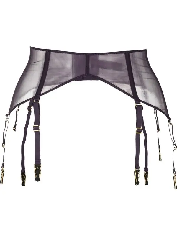 MAISON CLOSE Sheer Garter Belt - Purple