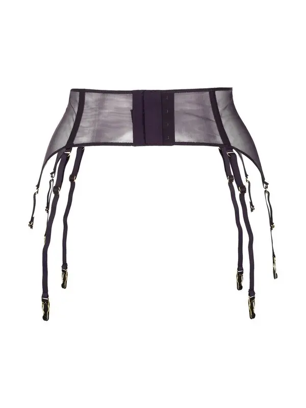 MAISON CLOSE Sheer Garter Belt - Purple