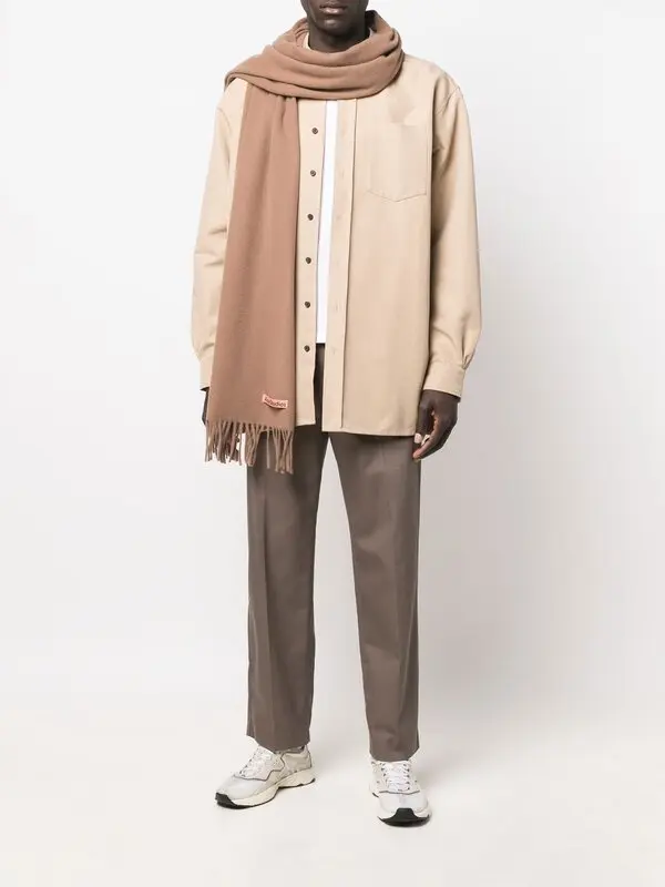 Acne Studios Fringed Wool Scarf - Brown