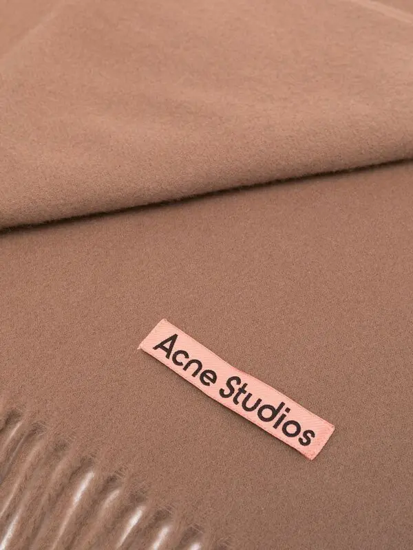 Acne Studios Fringed Wool Scarf - Brown