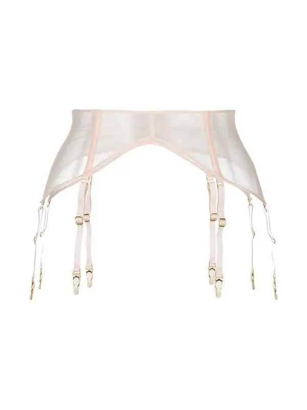 MAISON CLOSE Sheer Garter Belt - Pink
