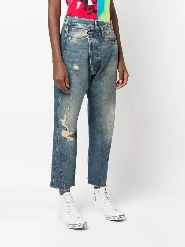 R13 Cropped Distressed Jeans