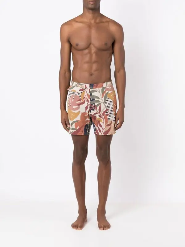 AMIR SLAMA Leaf-print Swim Shorts
