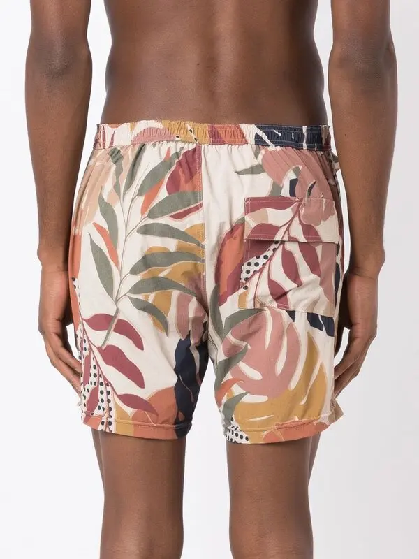 AMIR SLAMA Leaf-print Swim Shorts