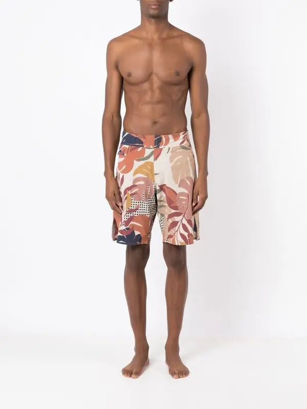 AMIR SLAMA Leaf-print Swim Shorts