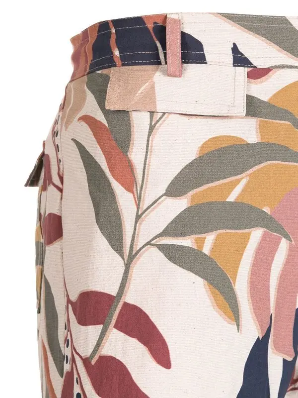 AMIR SLAMA Leaf-print Swim Shorts - Brown