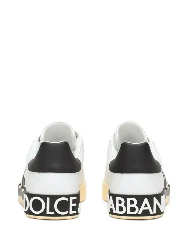 Dolce & Gabbana Portofino Logo-print Leather Sneakers - White