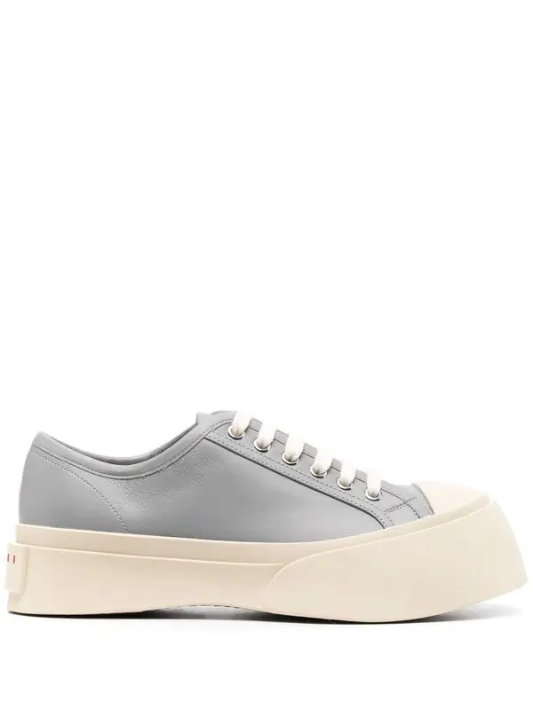 Marni Pablo Leather Flatform Sneakers - Grey
