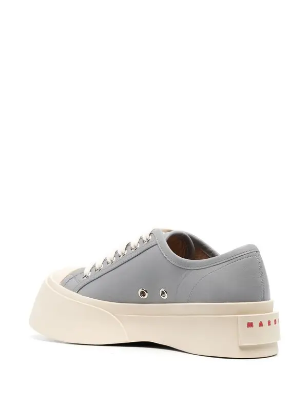 Marni Pablo Leather Flatform Sneakers - Grey