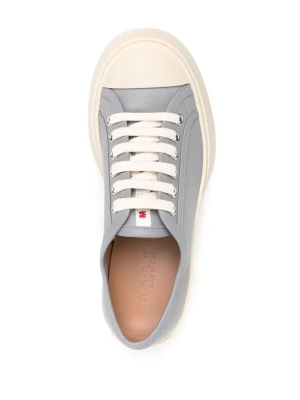 Marni Pablo Leather Flatform Sneakers - Grey