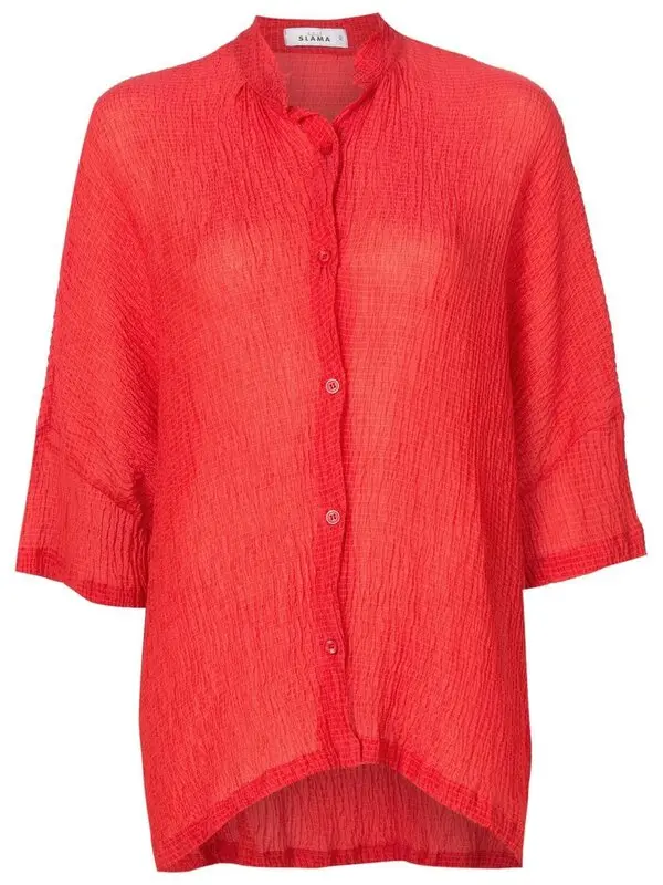 AMIR SLAMA Crinkled-finish Silk Shirt