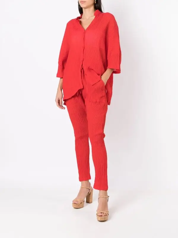AMIR SLAMA Crinkled-finish Silk Shirt