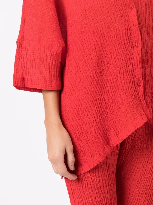 AMIR SLAMA Crinkled-finish Silk Shirt