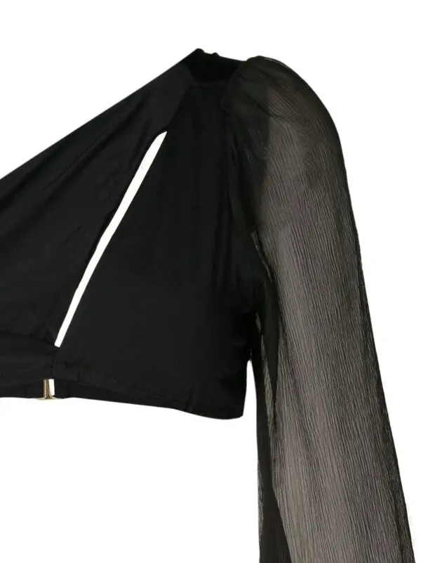 AMIR SLAMA One-shoulder Long-sleeve Bikini Set - Black