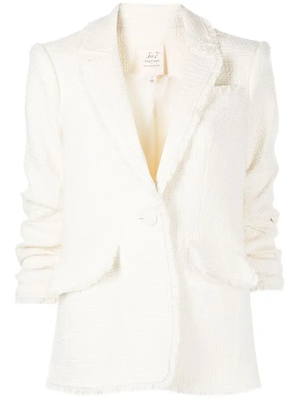 Cinq À Sept Khloe Boucle Tweed Blazer - White