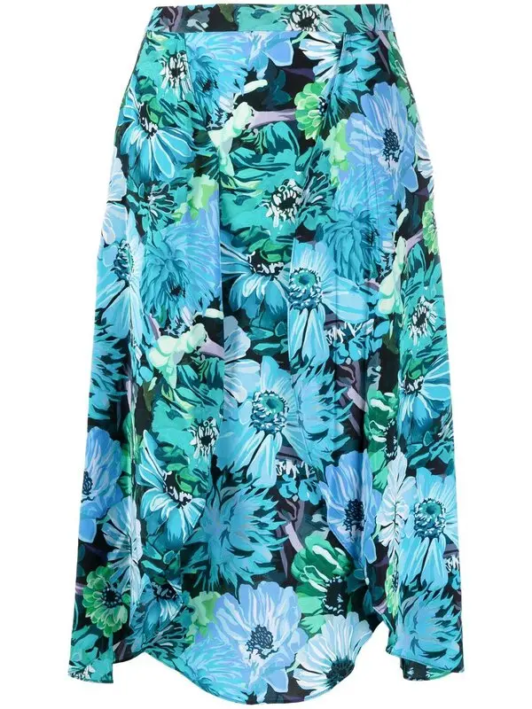 Stella McCartney Floral Silk Midi Skirt