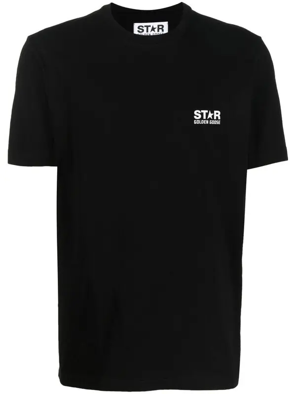 GOLDEN GOOSE Star" Collection T-shirt With Contrasting Logo And Star - Black