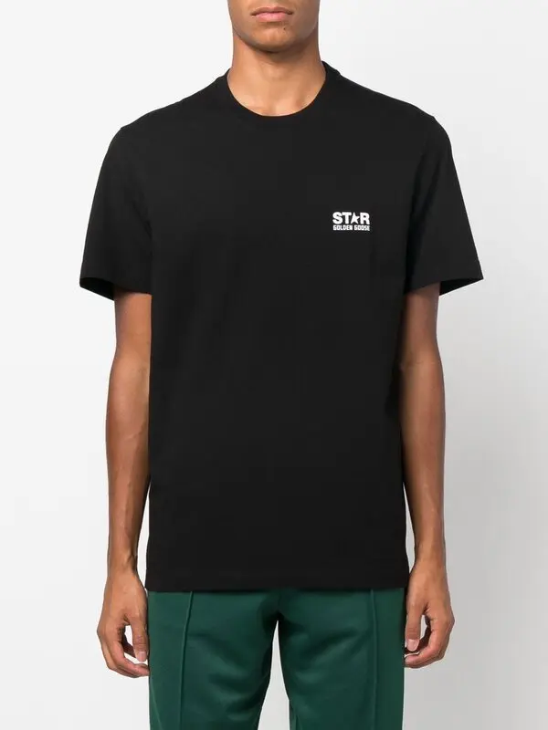 GOLDEN GOOSE Star" Collection T-shirt With Contrasting Logo And Star - Black
