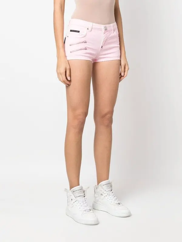 Philipp Plein Denim Hot Pants - Pink