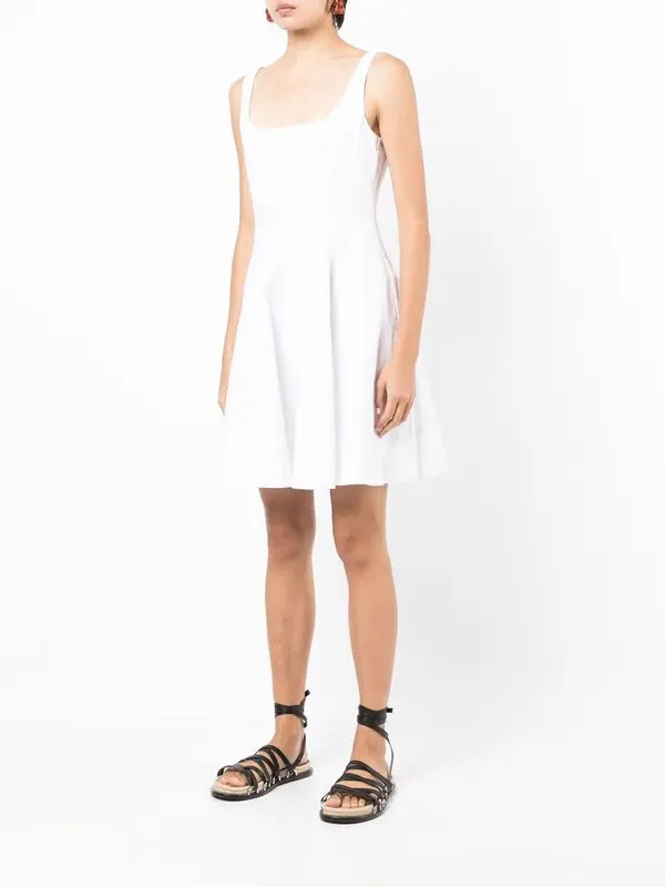 Staud Wells Pleated Mini Dress - White