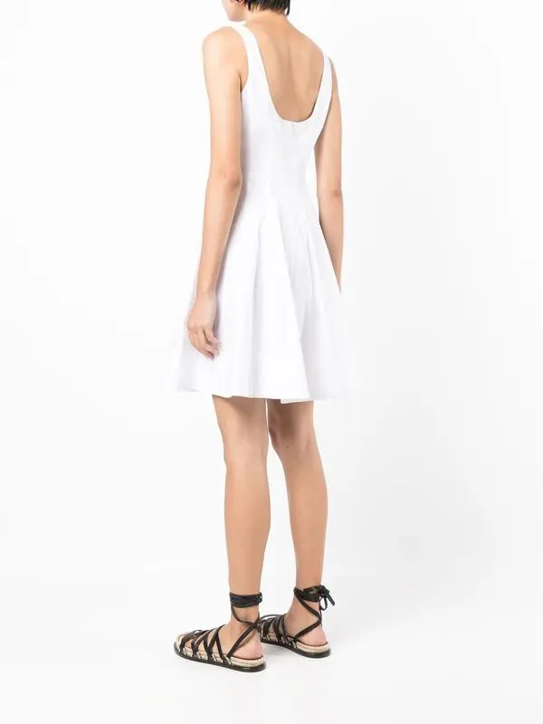 Staud Wells Pleated Mini Dress - White