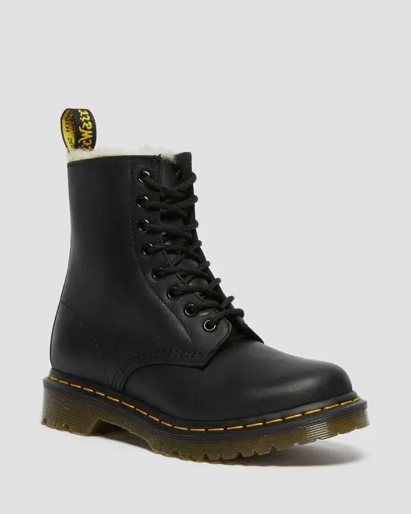 Dr. Martens 1460 Faux Fur Lined Boots - Black