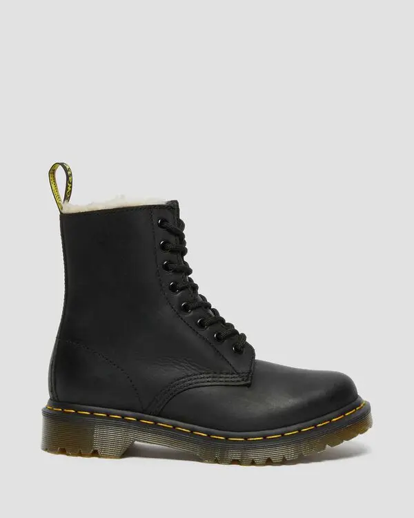 Dr. Martens 1460 Faux Fur Lined Boots - Black