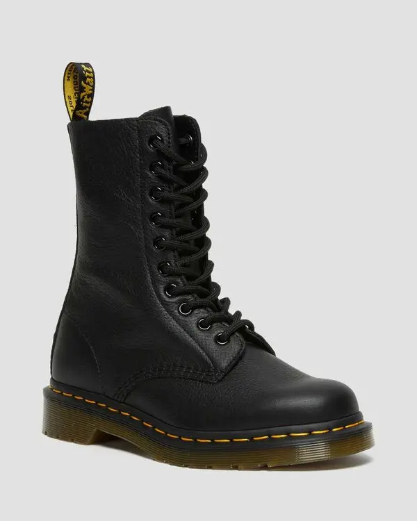 Dr. Martens 1490 Virginia Leather Mid-calf Boots - Black