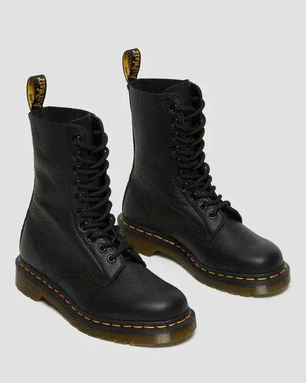 Dr. Martens 1490 Virginia Leather Mid-calf Boots - Black