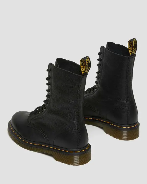 Dr. Martens 1490 Virginia Leather Mid-calf Boots - Black