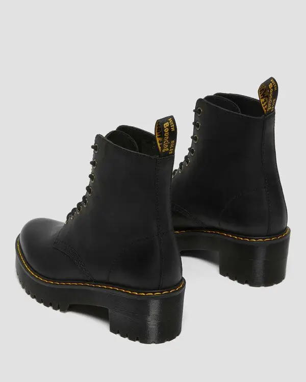 Martens Shriver Hi Wyoming Leather Heeled Boots In Black 32
