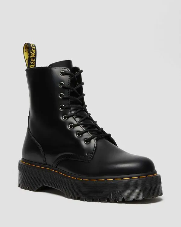 Dr. Martens Jadon Smooth Leather Platform Boots - Black