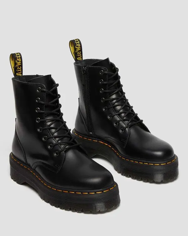 Dr. Martens Jadon Smooth Leather Platform Boots - Black