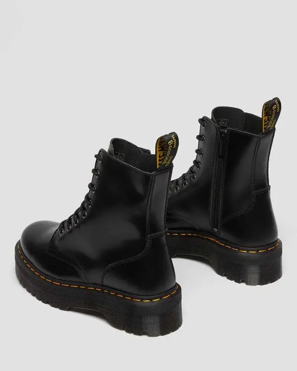Dr. Martens Jadon Smooth Leather Platform Boots - Black