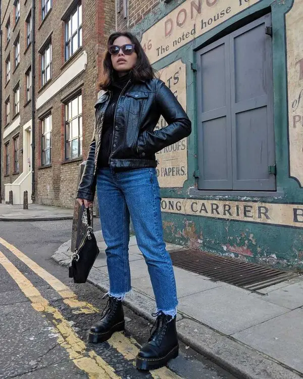 Dr. Martens Sinclair Milled Nappa Leather Platform Boots - Black